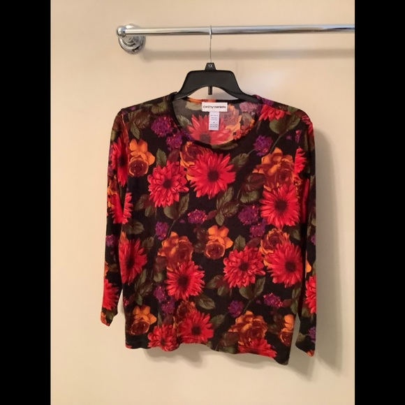 Cathy Daniels | Sweaters | Wondrous Fall Colors On A Black Background ...